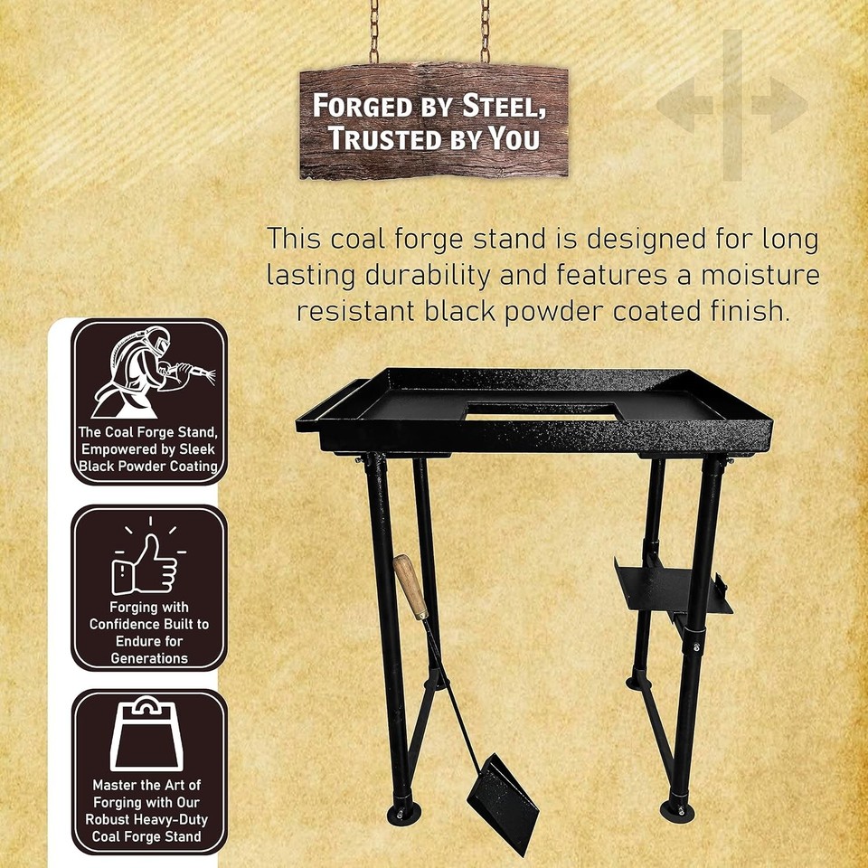 Coal Forge Stand with Fire Pot & Hand Blower - Blacksmithing Starter ...