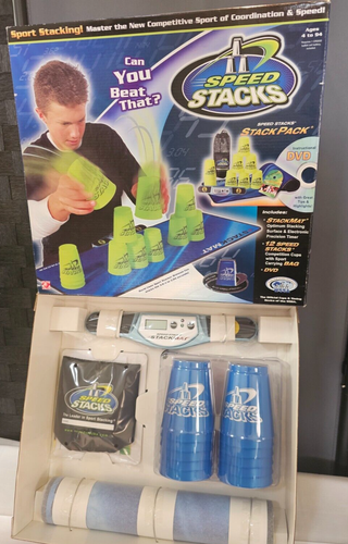 NEW 2006 Speed Stacks SET Sport Stacking Cups MAT Timer DVD Blue WSSA ...