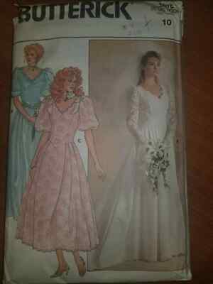 VTG 1986 Wedding Prom Bride Dress pattern Butterick 3615 Misses ...