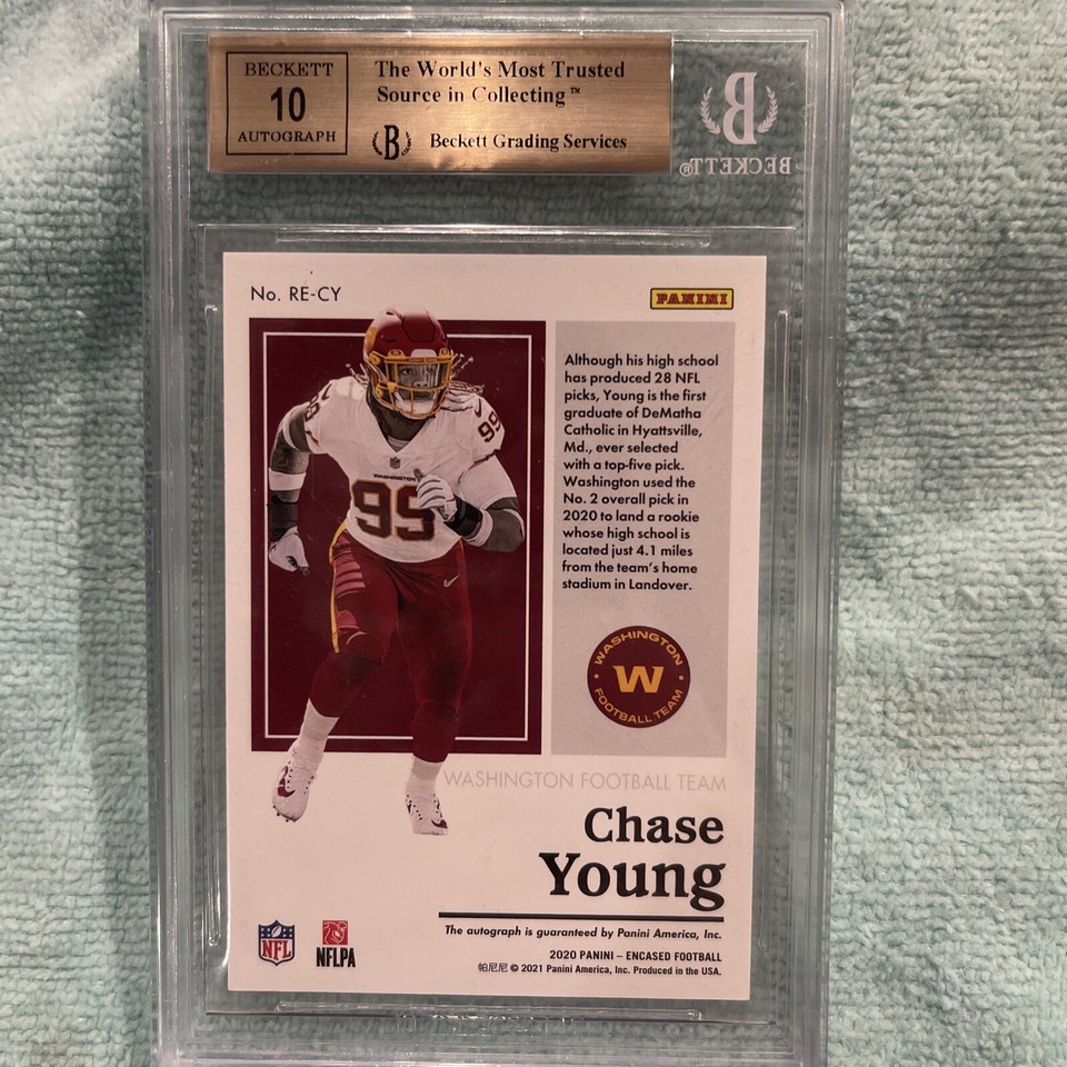 2020 Panini Encased Football Chase Young Rookie Auto /25 BGS 9.5/10 ...
