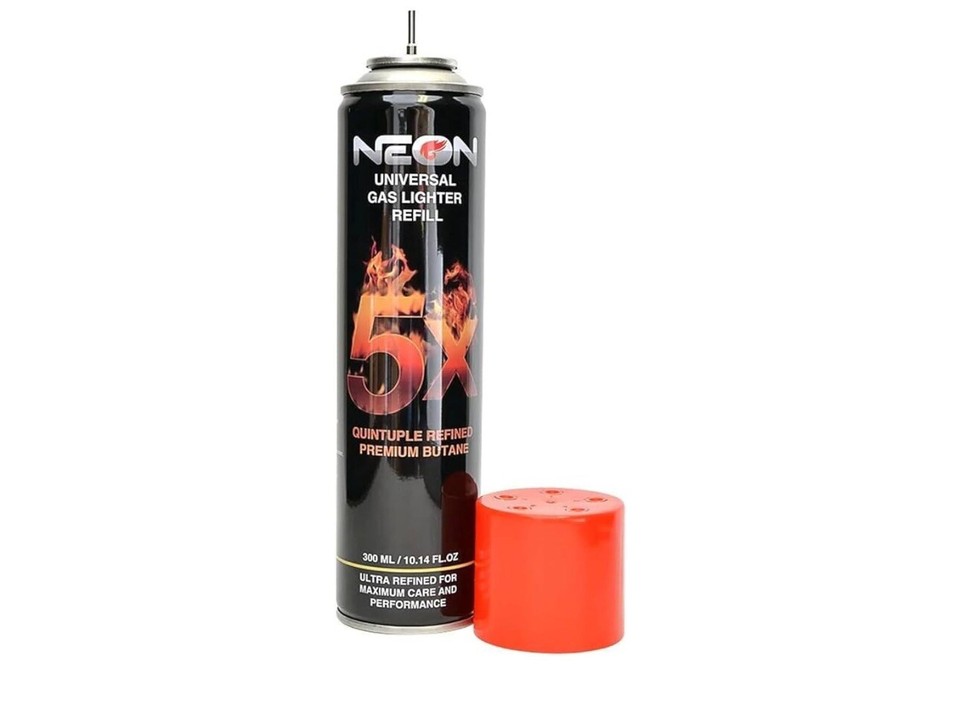 Neon Lighter 5X Gas Refill Butane Fluid Fuel Refined 300ml 10.1 (Pack ...