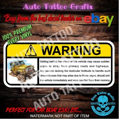 OFF ROAD 4WD WARNING DECAL STICKER HUMOUR HOT ROD DRIFT NOVELTY DECAL ...