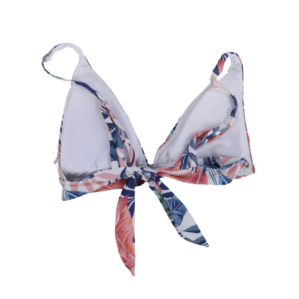 Raisins Juniors Bikini Top Bathing Suit Triangle Swimsuit White Floral ...