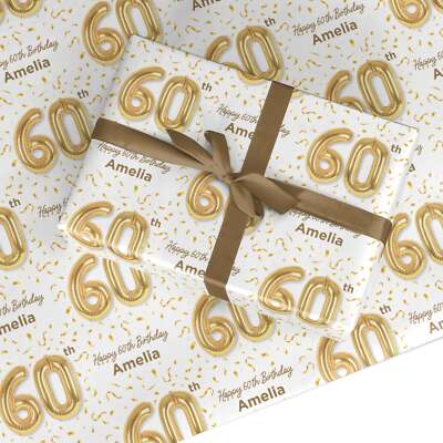 Personalised 60th Birthday Wrapping Paper Gift Wrap | eBay UK