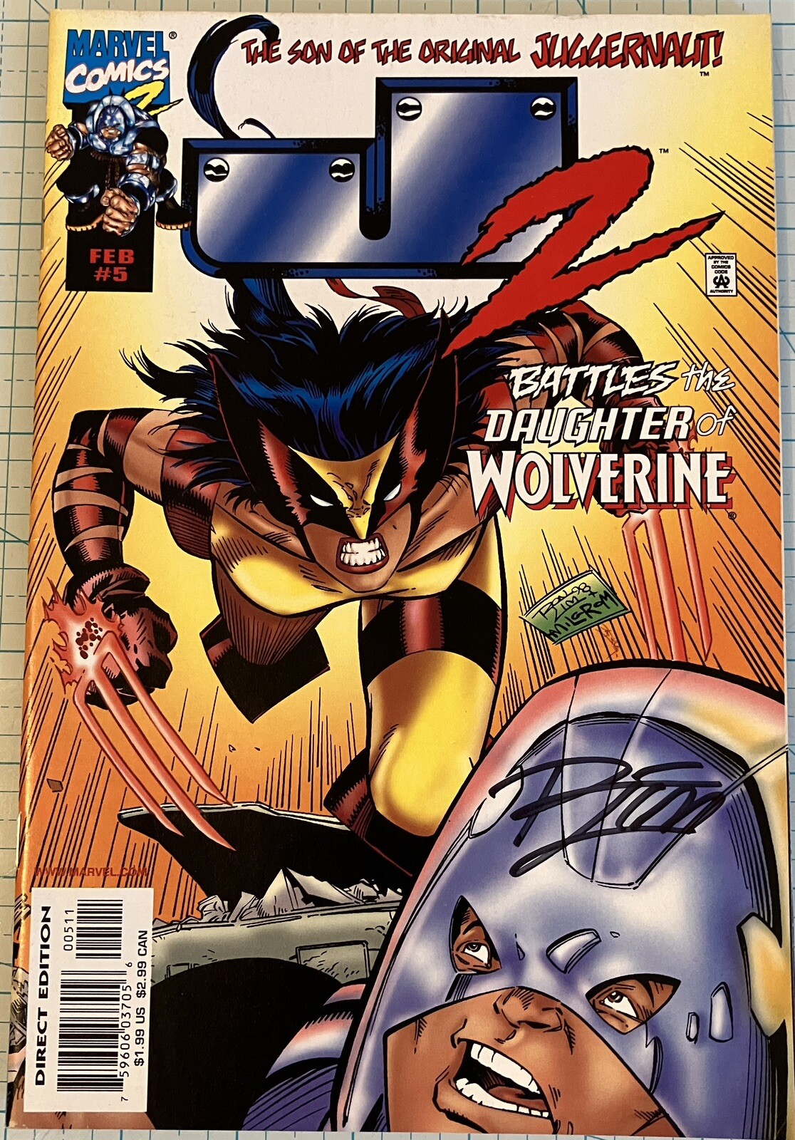 J2 #5 NM 1st Appearance Wild Thing MC2 1999 Marvel Comics Signed by Ron ...