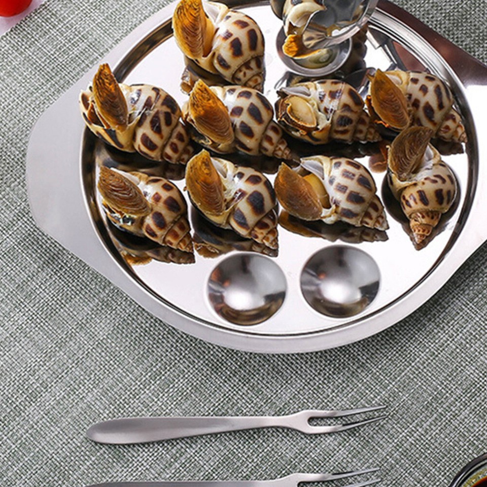 3 Pcs Steamer Food Snail Dish Escargot Tray Dishwasher Safe | eBay