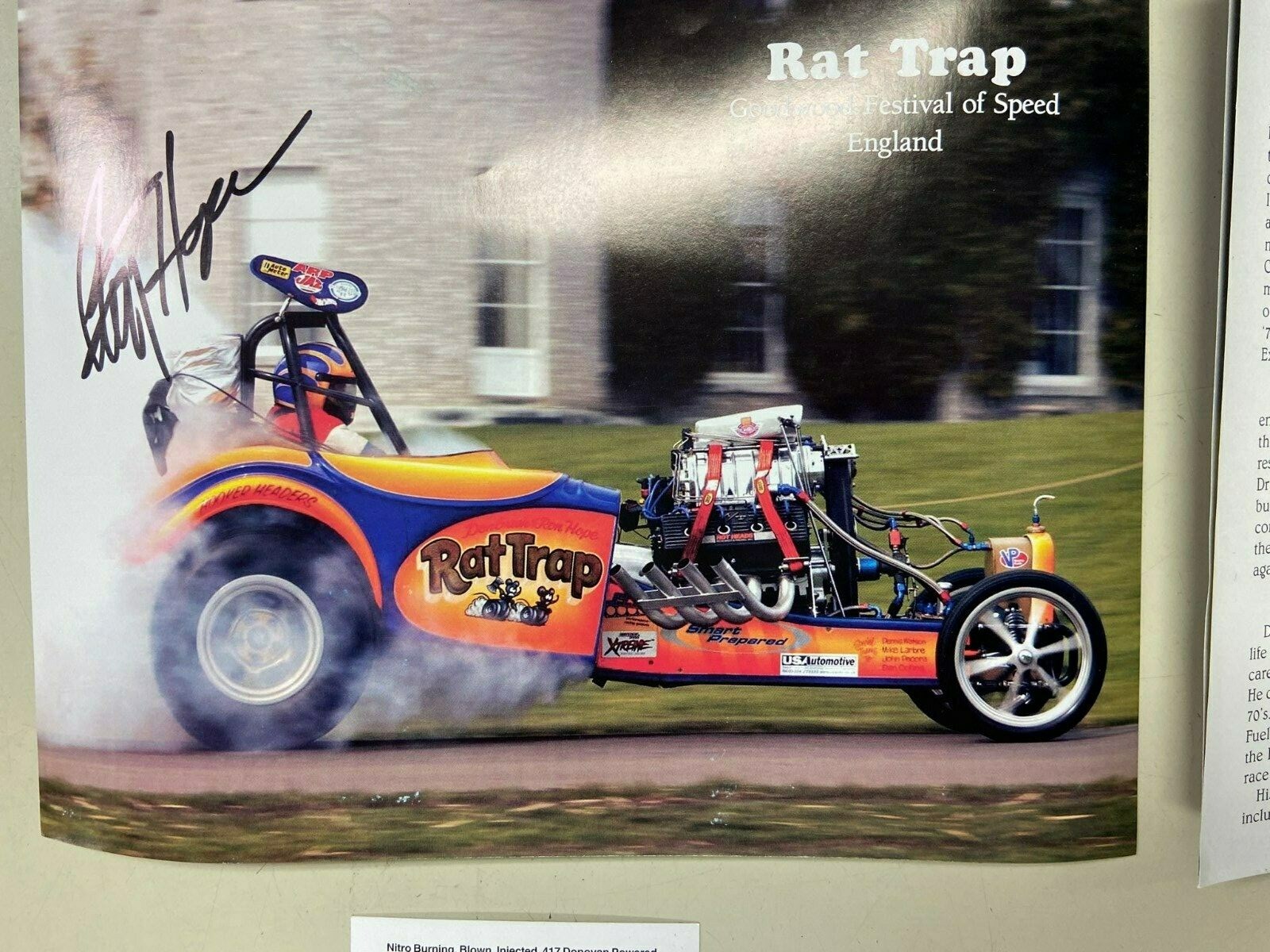 Rat Trap fuel altered drag racing autographed brochure | eBay