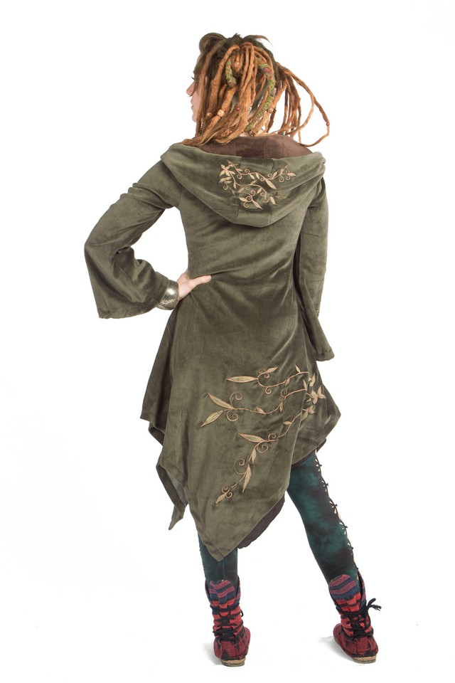 Velvet Faery Goddess Jacket, Boho Goa Psy Trance Coat Plus Size Pagan ...