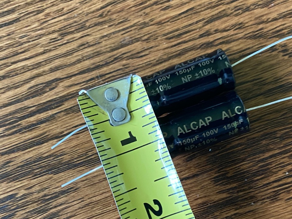 5pc Electrolytic Capacitor Axial BIPOLAR 2000hr 105℃ 150uF 100V 16x31 ...