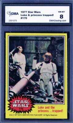 1977 Topps Star Wars Yellow Series 3 #170 Graded 8 NM-MT Luke ...