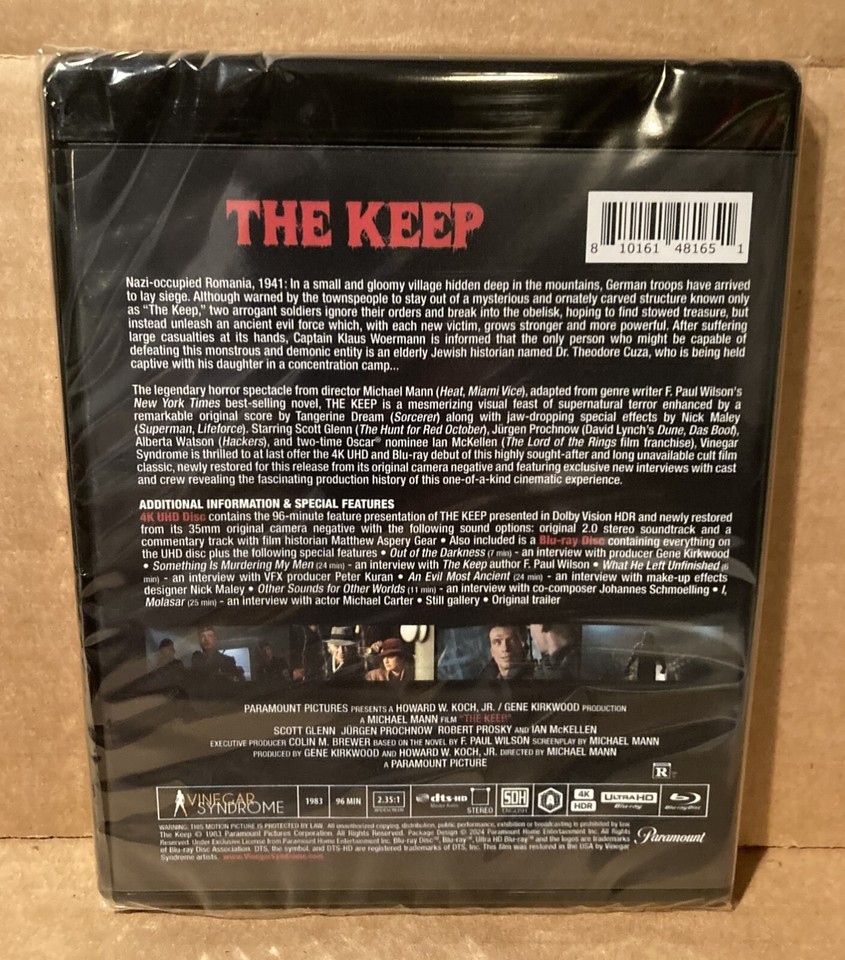 The Keep 4K & Blu-ray. 2 disc set. Brand new. Region A. Standard ...