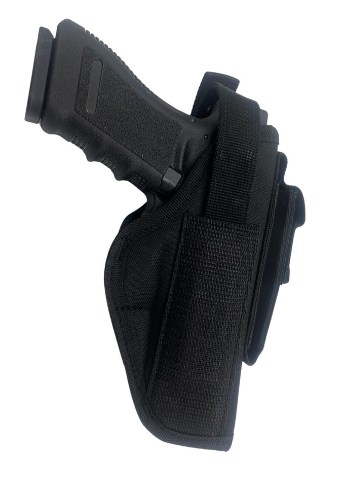 OWB Gun Hip Holster w/ Magazine Pouch for FN, Glock, HK Full Size 9mm ...