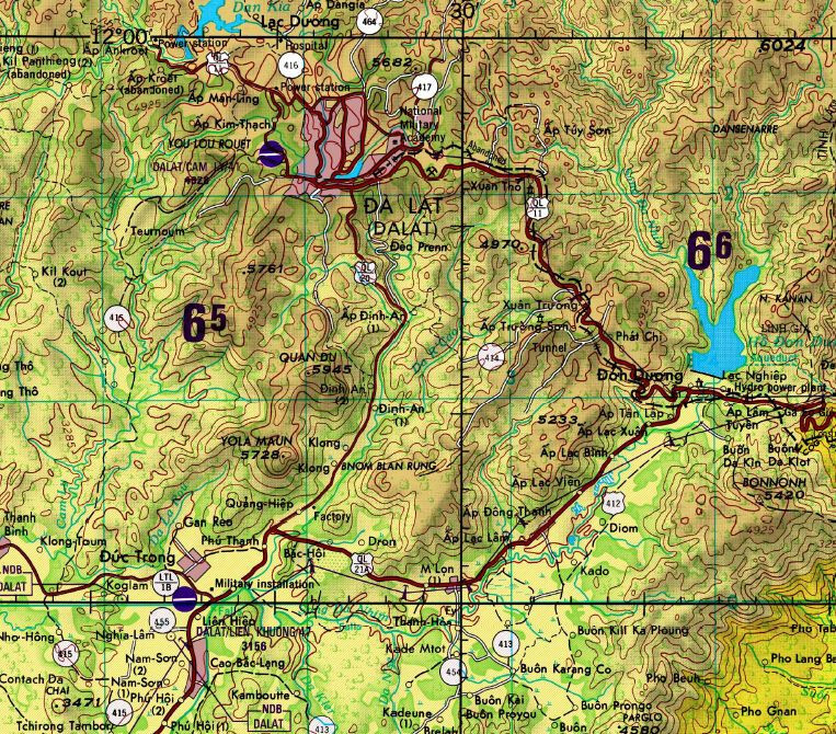 Military Topographic Map of Da Lat Vietnam Joint Operations Graphic | eBay