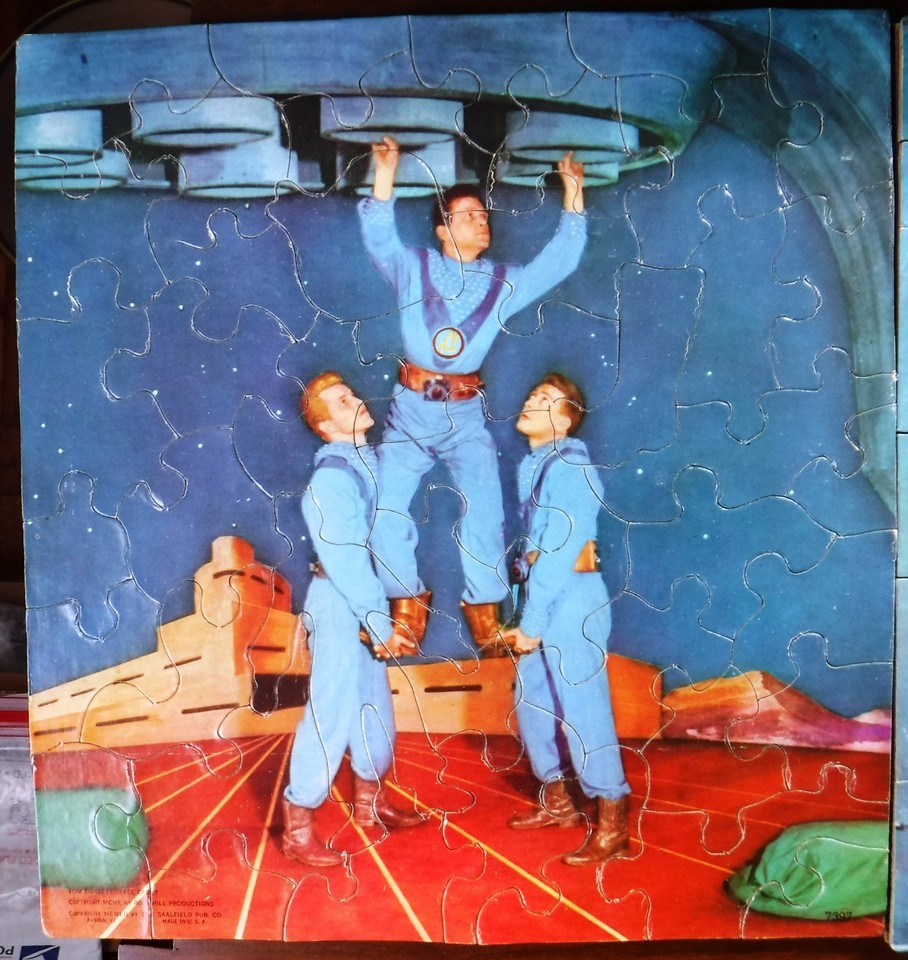 Tom Corbett Space Cadet 3 Piece Box Puzzle Set 1952 Complete Puzzles w ...