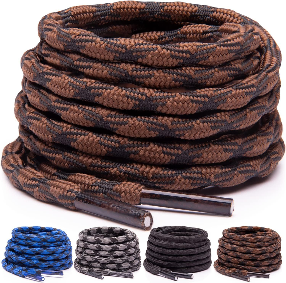 Non Slip round Wave Shape Boot Laces, Heavy Duty Shoelaces for Boots ...
