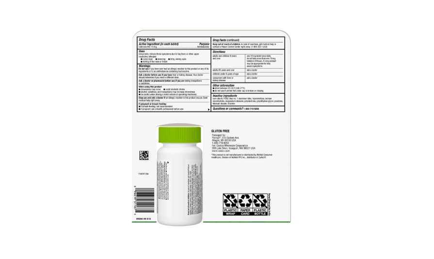 Kirkland 365 Tab.Aller-Tec Allergy Antihistamine 10mg ZYRTEC | eBay