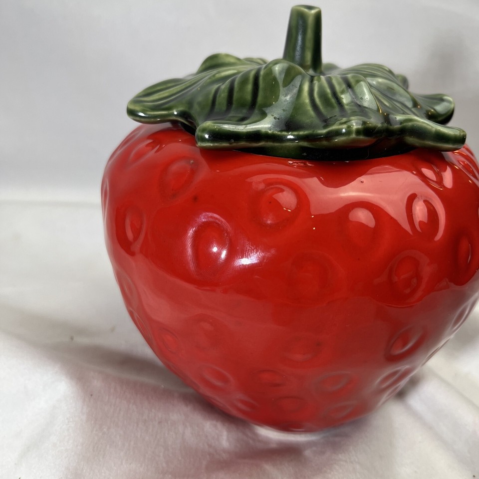 Vtg House Of Webster Ceramic Strawberry Cookie Jar Canister | eBay