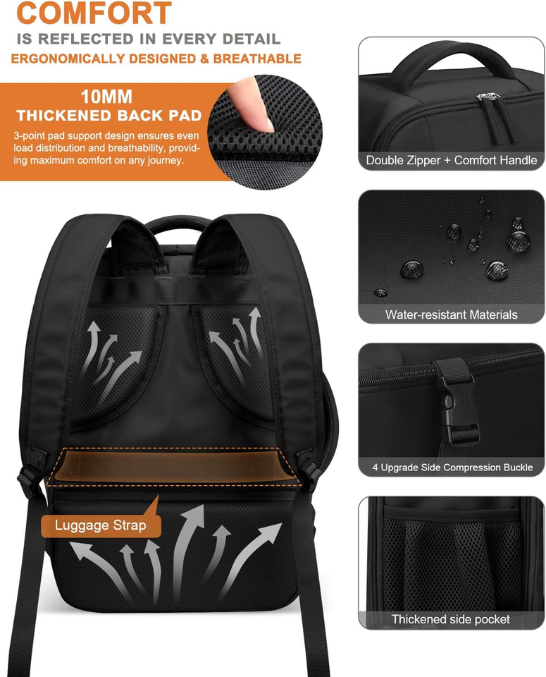 Travel Backpack for Women Men Waterproof Laptop Backpack Flight ...