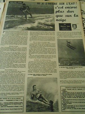 Sport Le Ski nautique 80 a l'heure sur l'eau ! Doc Clipping 1958 | eBay