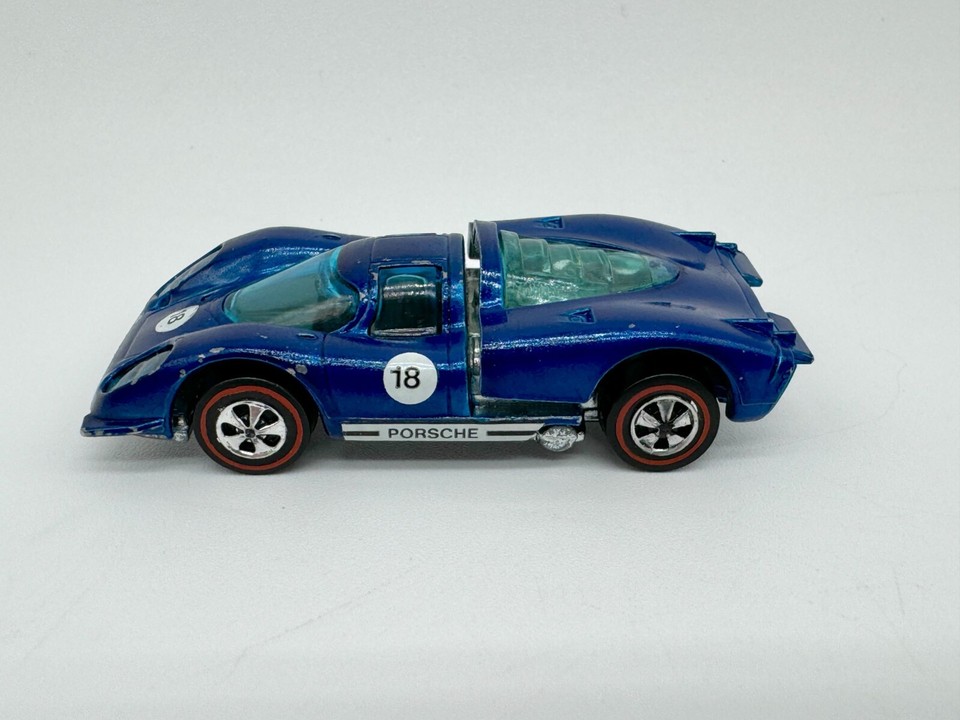 Vintage Hot Wheels Redline Porsche 917 1969 Mattel Blue Hong Kong 60s ...