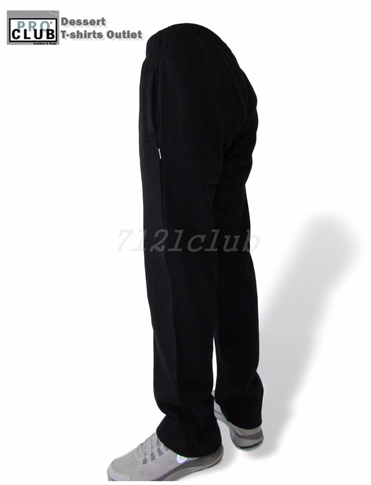 PRO CLUB Men's Sweatpants Fleece Jogger Pants Standard Fit Open Bottom ...