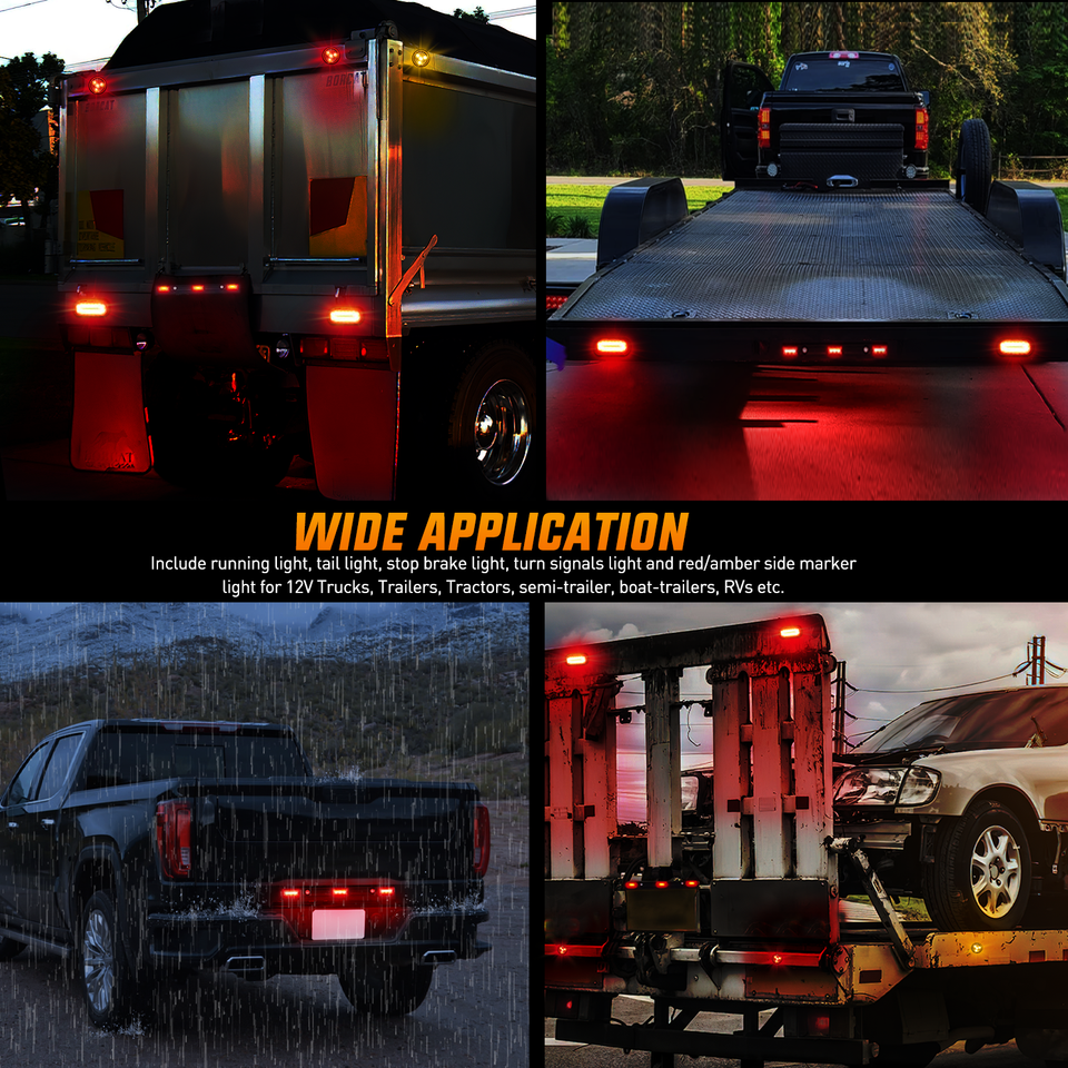 Nilight LED Trailer Light Kit 6 Inch Oval Stop Turn Tail Light 2 Inch ...