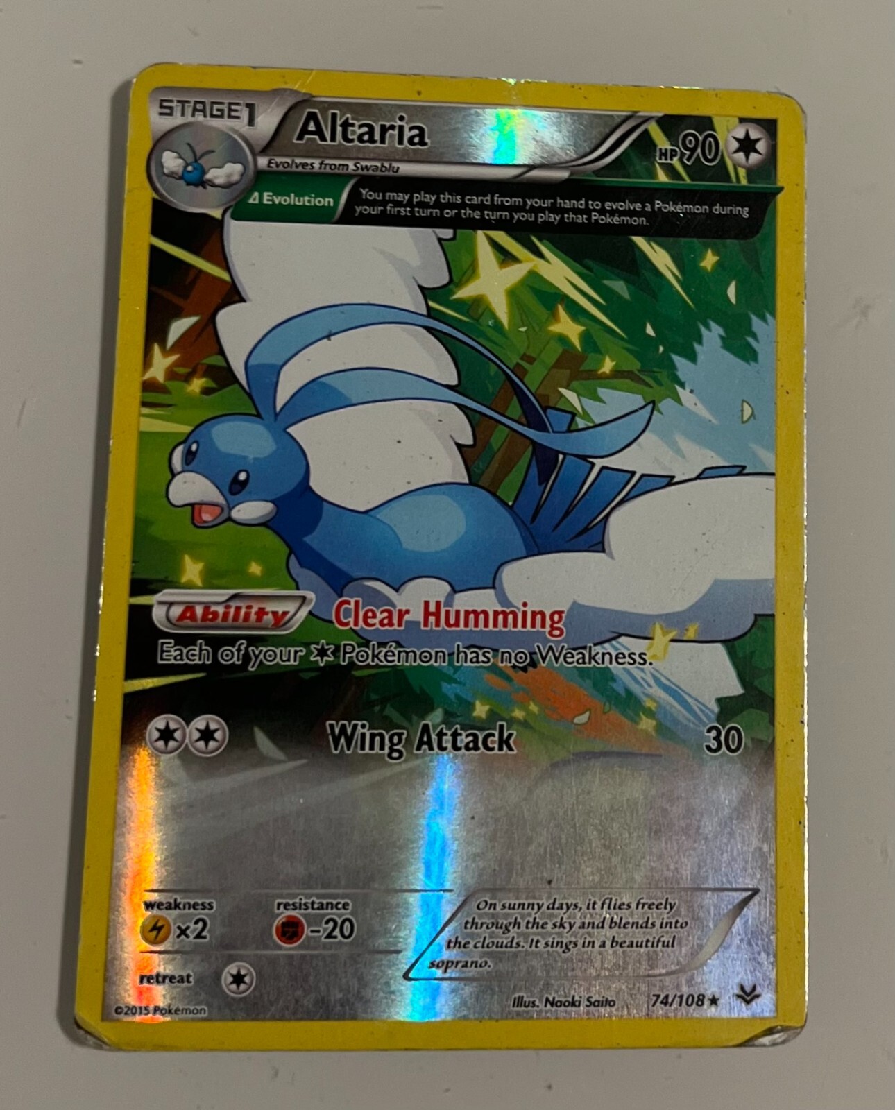 FULL ART Altaria XY Roaring Skies REVERSE HOLO RARE 74/108 Pokemon TCG ...