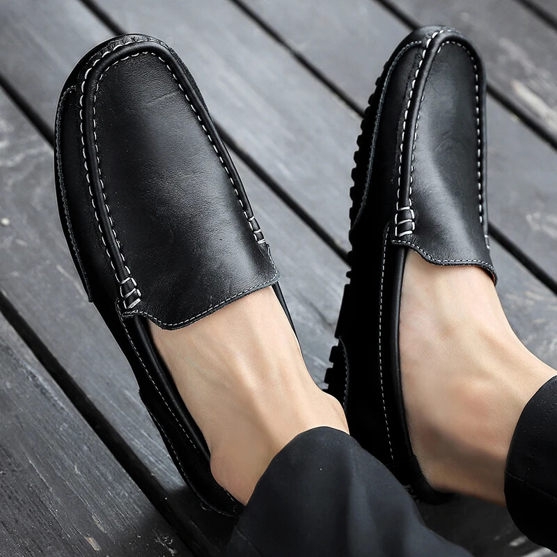 Men Casual Shoes Comfortable Loafers Slip on Flats Driving Shoes Plus ...