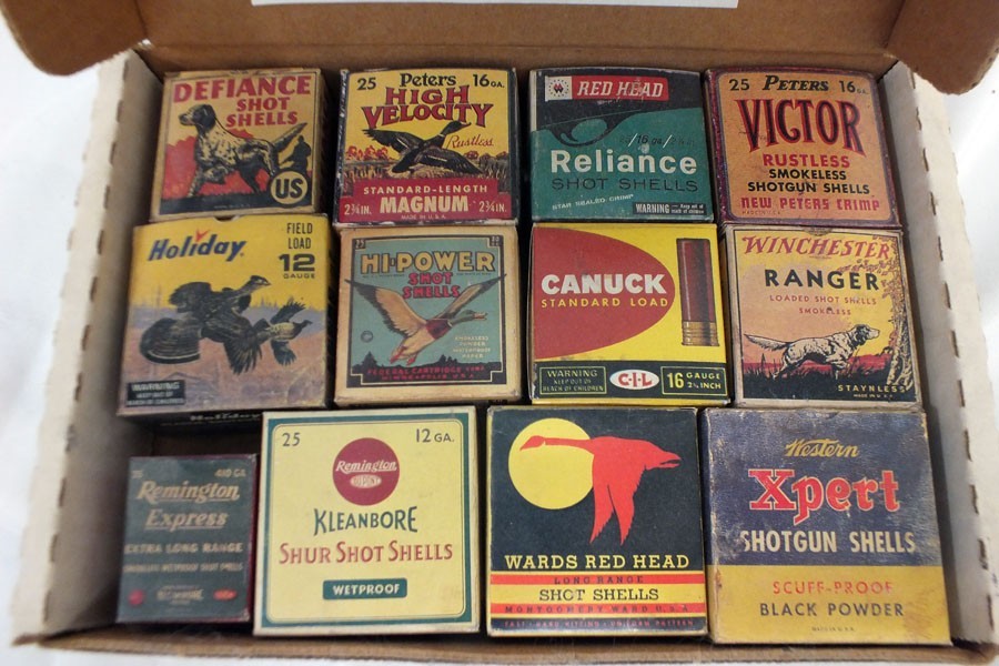 Vtg Tom Taber Miniature Shotgun Shell Boxes Little Keepers Duck Hunting ...