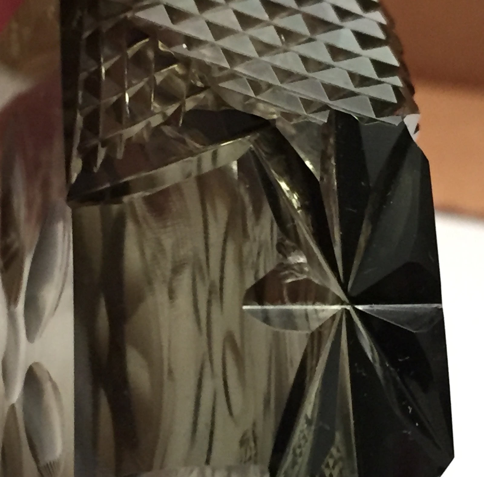 Rare Octagonal Smoke Colored Czechoslovakian Perfume Bottle with Daisy ...