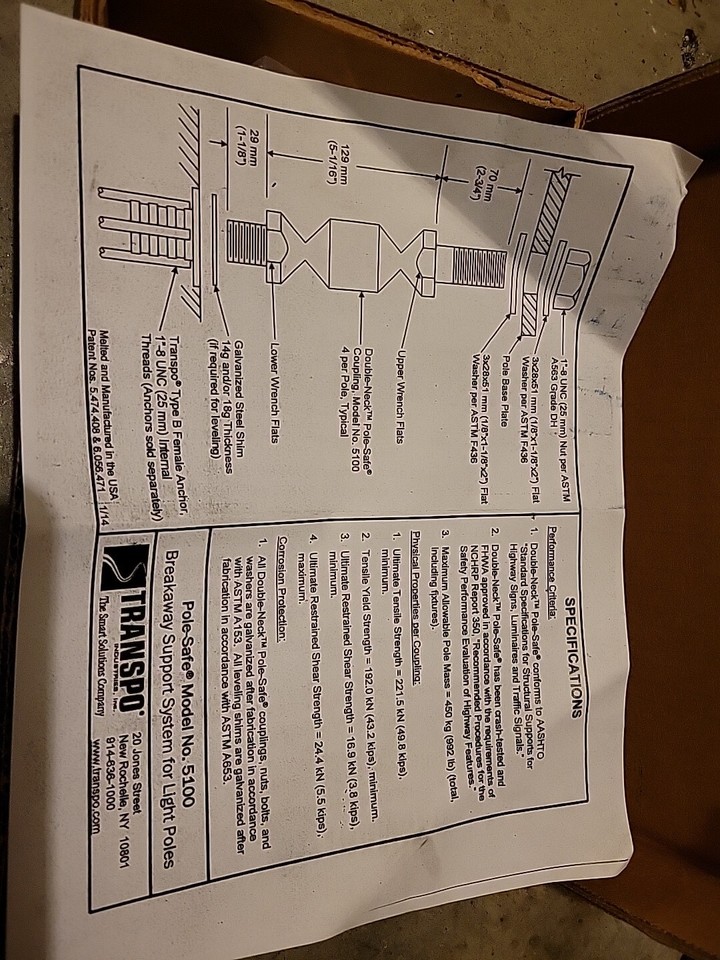 TRANSPO Omni-Directional Pole-Safe Double-Neck Pole Breakaway Support ...