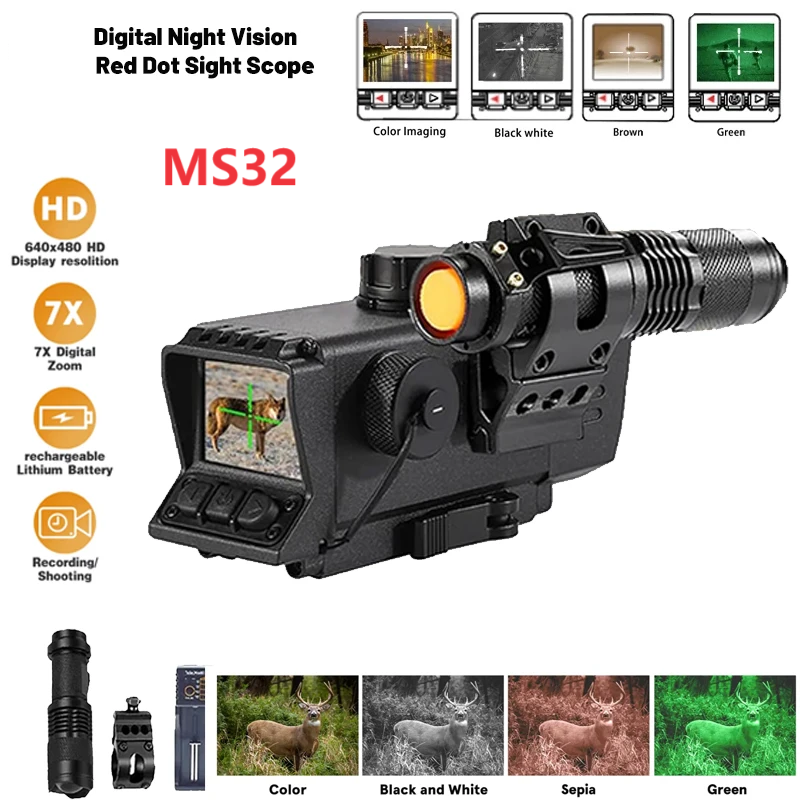 Купить Ибей | MS32 Digital Night Vision Rifle Red Dot Sight 7X Zoom ...