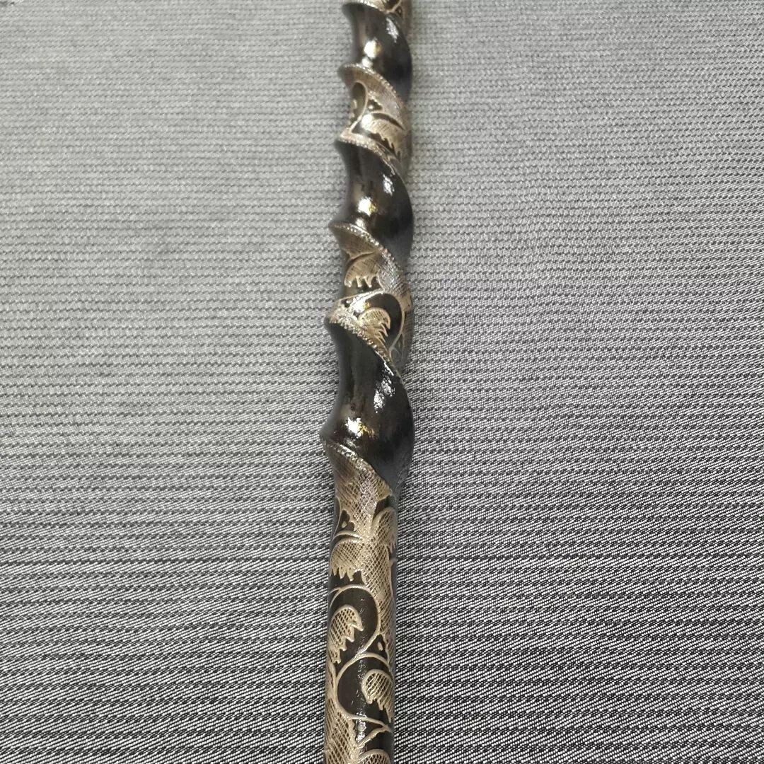 Handcarved Spiral Wooden Walking Cane, Fancy Walking Stick, Handmade ...