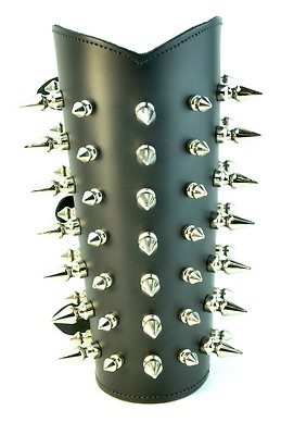 49 PCS MIXED SPIKE LEATHER GAUNTLETS DEATH METAL PUNK CYBER GOTH | eBay
