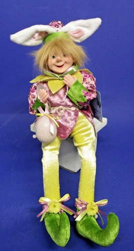Cynthia Rowley Easter Spring Decor Bunny Elf Doll Shelf Sitting Fairy ...