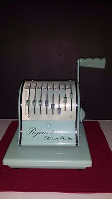 Vintage *Paymaster*Ribbon Writer :8000 ~WITH KEY AND COVER~Turquoise ...