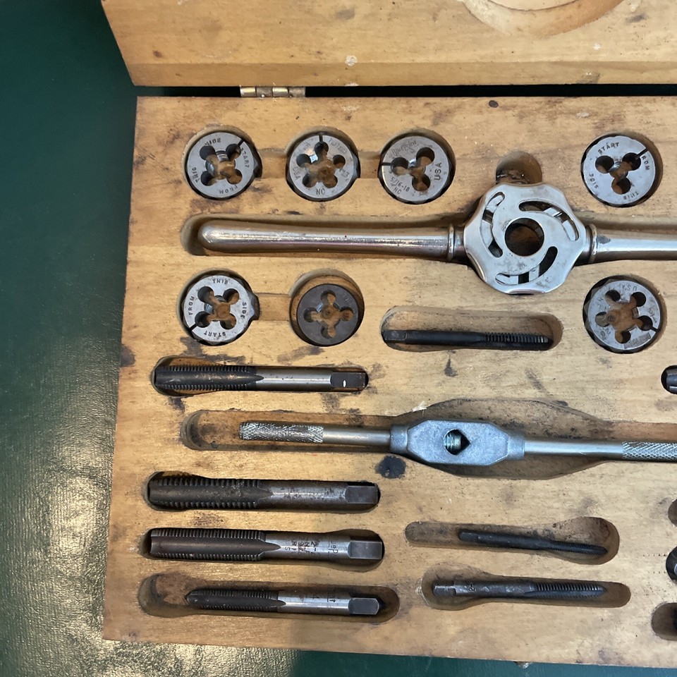 Vintage Blue Point Tap & Die Set 24 Pc In Wooden Box Preowned | eBay