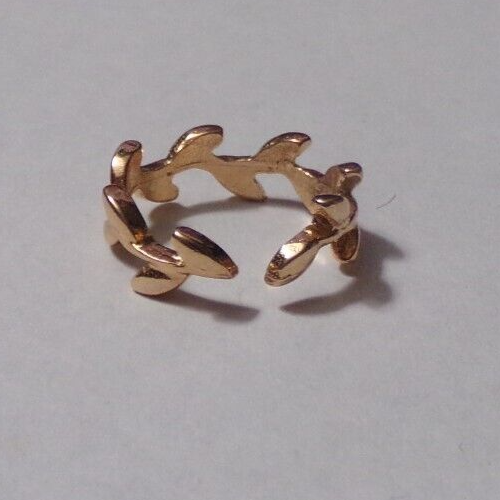Gold Tone Olive Leaf Design Open Back Ring - Size 5.25 | eBay