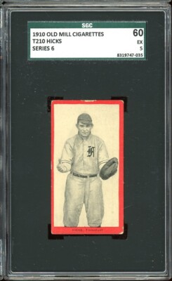1910 Old Mill Cigarettes Baseball T210 Hicks Series 6 SGC 5 | eBay
