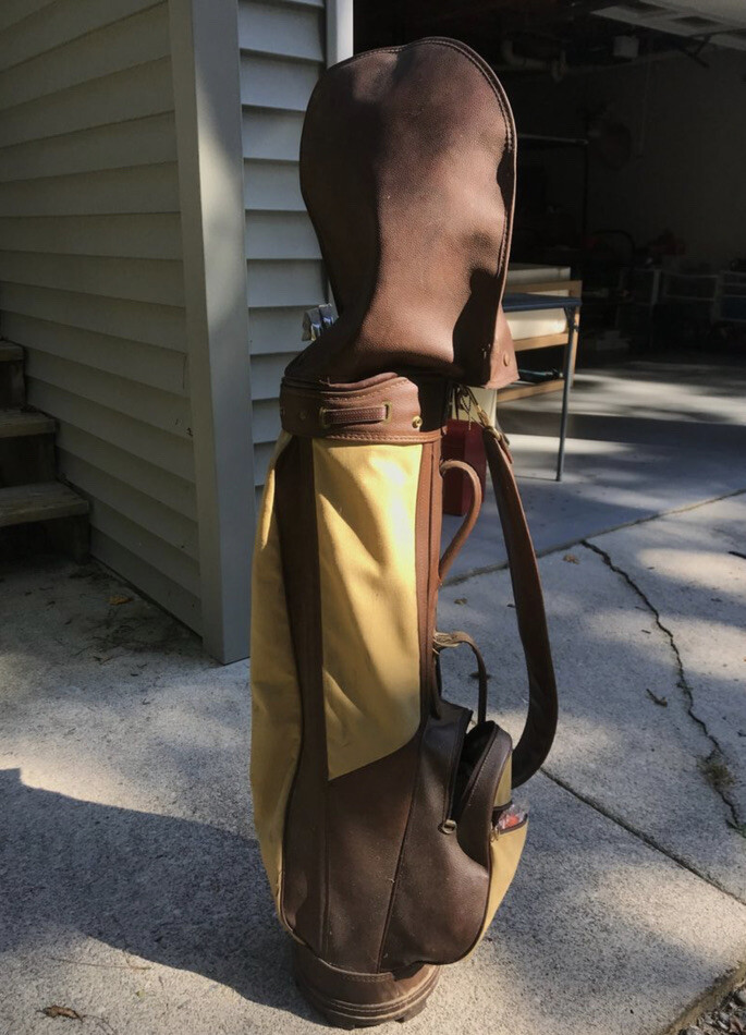 Brown Vintage Leather AJAY Golf Bag | eBay
