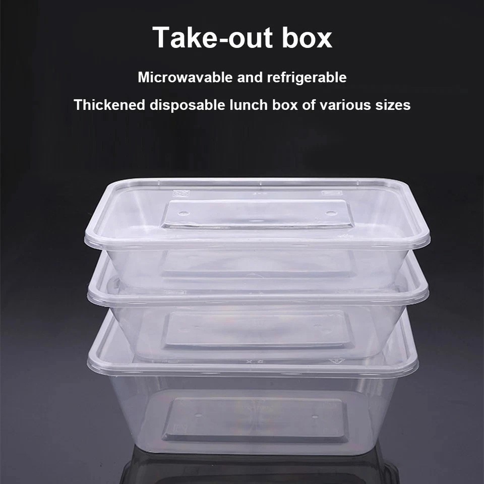 Reusable Takeaway Food Containers Plastic rectangular Premium Round ...