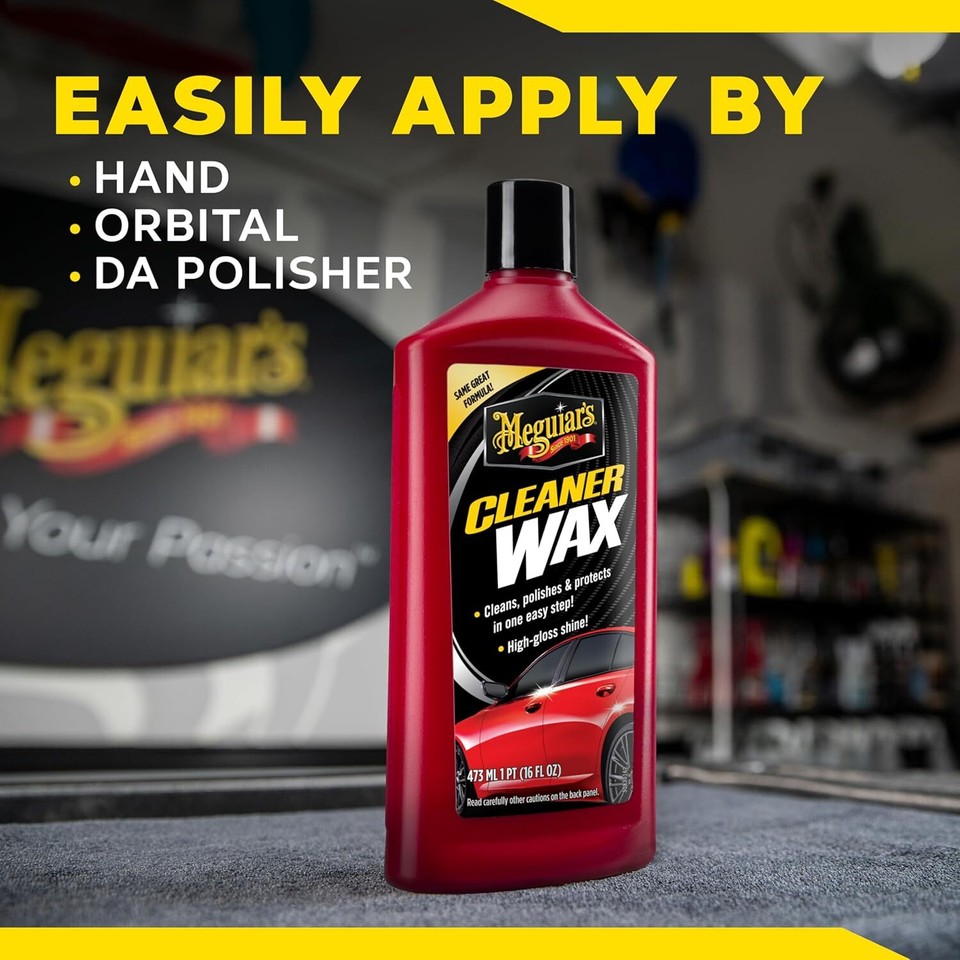 Meguiar's Cleaner Wax 16oz Liquid Car Wax Cleans Polishes Protects ...