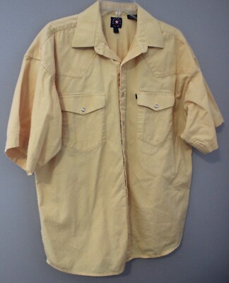 PANHANDLE SLIM MEN'S GOLD PEARL SNAP SHORT SLEEVE WESTERN COTTON SHIRT ...
