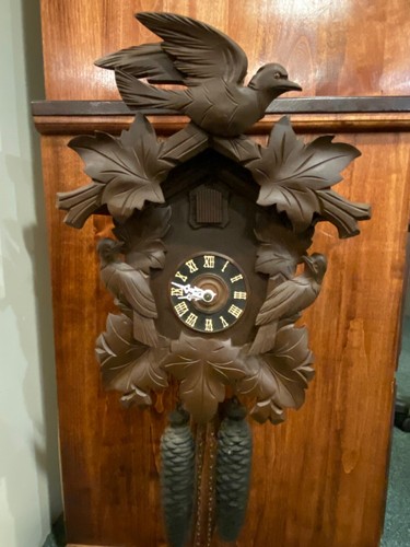 Authentic Vintage 8 Day German Cuckoo Clock with Bird/ Maple Leaf ...