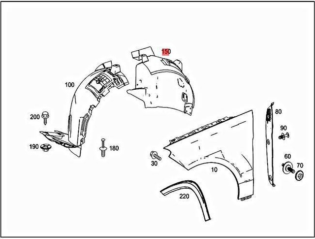 Genuine Mercedes-Benz Rear Fender Wheel House Covering Left OE ...