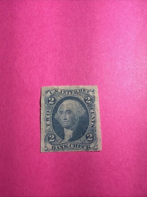 US Internal Revenue Stamp Scott # R5A -1862-71 - 2 Cent Bank Check ...