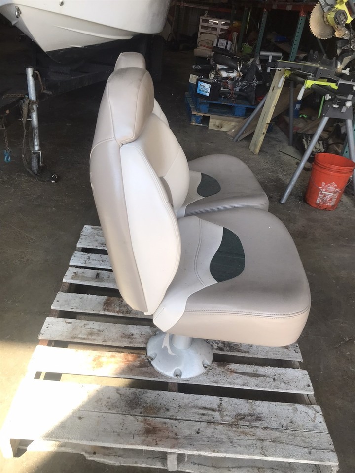 boat captains chairs seats with aluminum mount base pedestals set | eBay