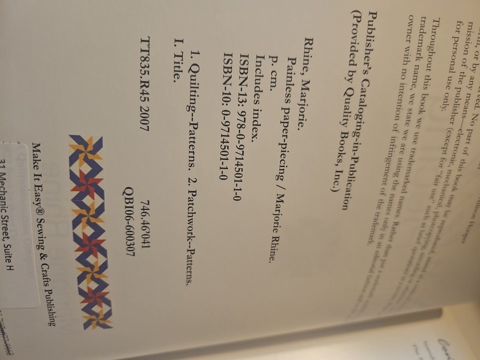 Painless Paper-Piecing by Rhine, Marjorie Blocks Without Sewing ...