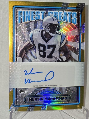 2024 Topps Finest Greats Muhsin Muhammad gold refractor Auto Autograph ...