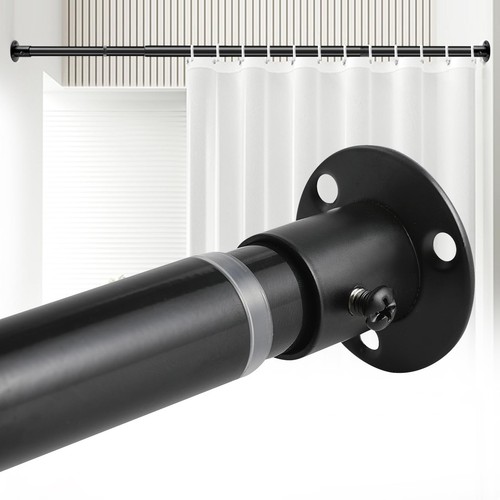 Black Wall Mounted Shower Rod 28 to 73" Adjustable | eBay